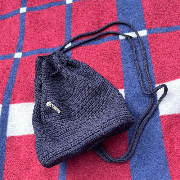 The Sak | Bags | The Sak Navy Blue Crochet Backpack Drawstring Purse ...